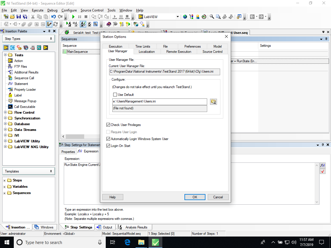 Better User Management in NI Teststand – JME Test Solutions LLC
